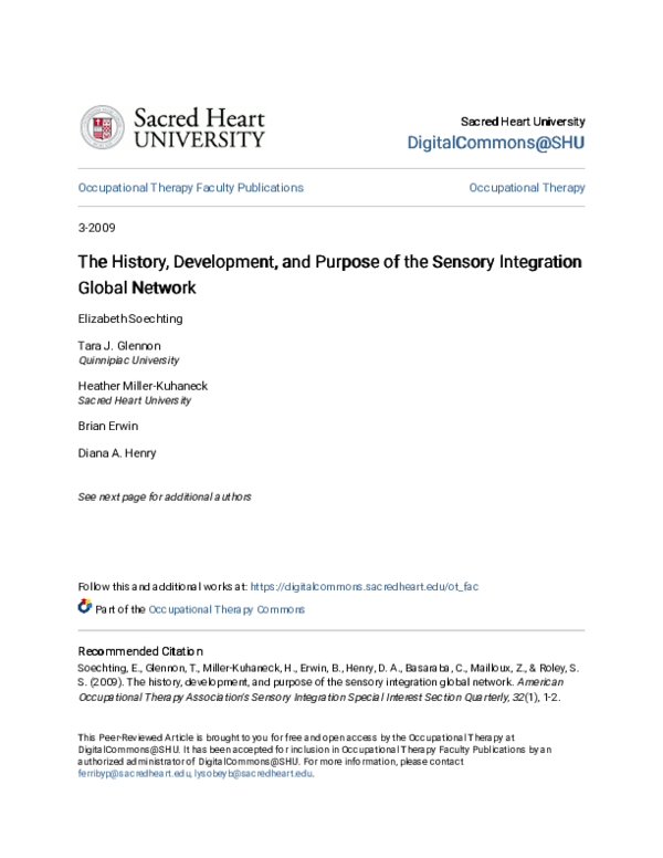 (PDF) The History, Development, and Purpose of the Sensory Integration ...
