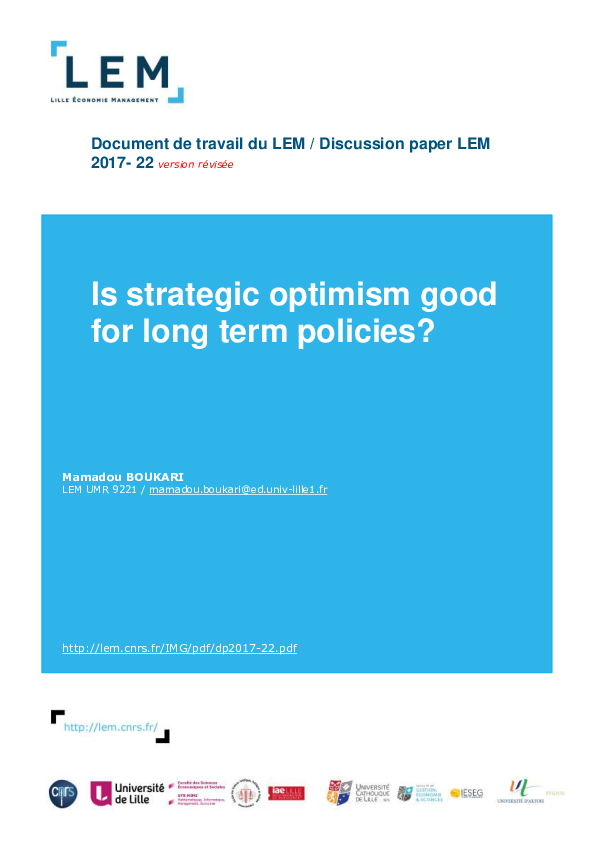 (PDF) Document de travail du LEM / Discussion paper LEM 2017-22 version ...