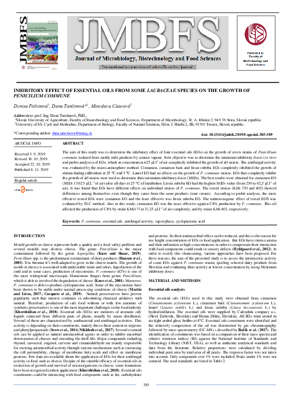 (PDF) Inhibitory Effect of Essential Oils from Some Lauraceae Species ...