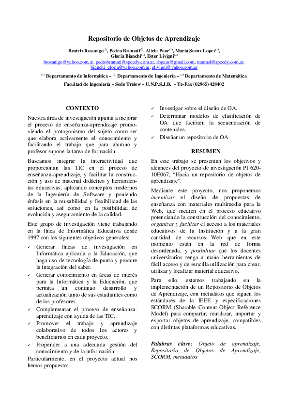 (PDF) Repositorio de objetos de aprendizaje