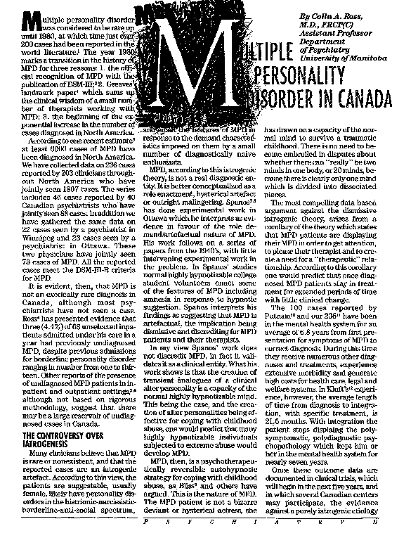 (PDF) MPD in Canada