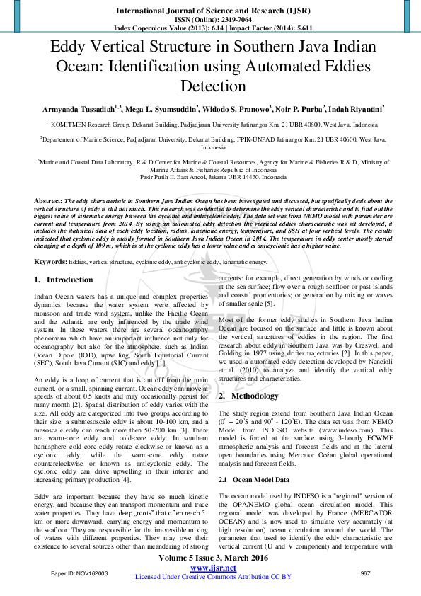 (PDF) Eddy Vertical Structure in Southern Java Indian Ocean ...