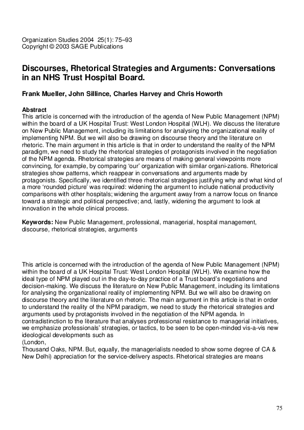 (PDF) Discourses, Rhetorical Strategies and Arguments: Conversations in ...