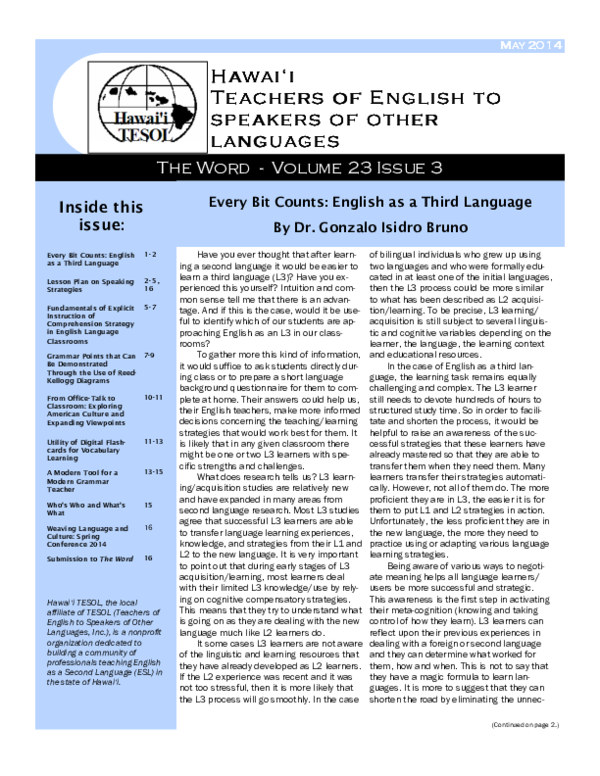 (PDF) Every Bit Counts: English as a Third Language