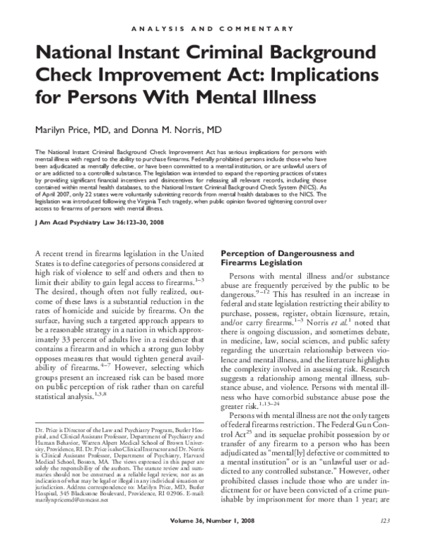 (PDF) National Instant Criminal Background Check Improvement Act ...