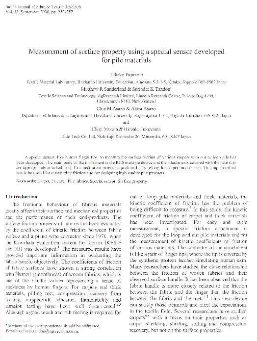 (PDF) Measurement of surface property using a special sensor developed ...