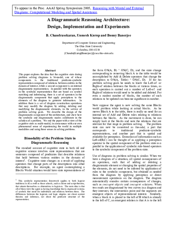 (PDF) A Diagrammatic Reasoning Architecture: Design, Implementation and ...