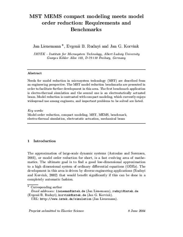 Pdf Mst Mems Compact Modeling Meets Model Order Reduction