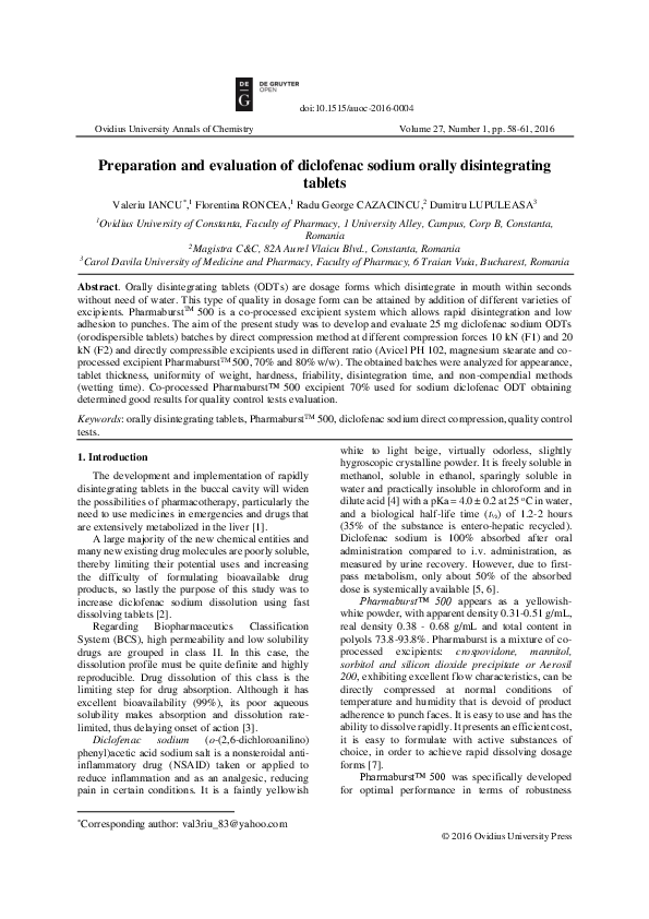 Pdf Preparation And Evaluation Of Diclofenac Sodium Cubosomes For Percutaneous Administration