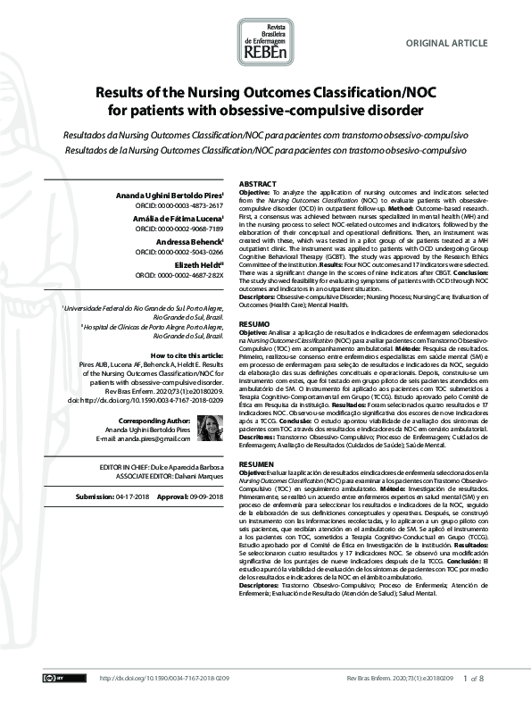 (PDF) Results of the Nursing Outcomes Classification/NOC for patients ...