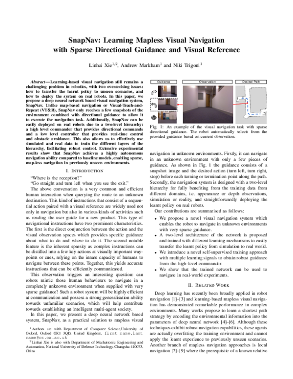 Pdf Snapnav Learning Mapless Visual Navigation With Sparse Directional Guidance And Visual