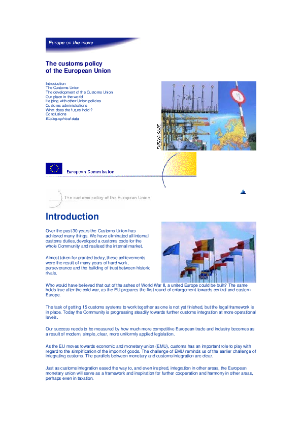(PDF) The Customs Union