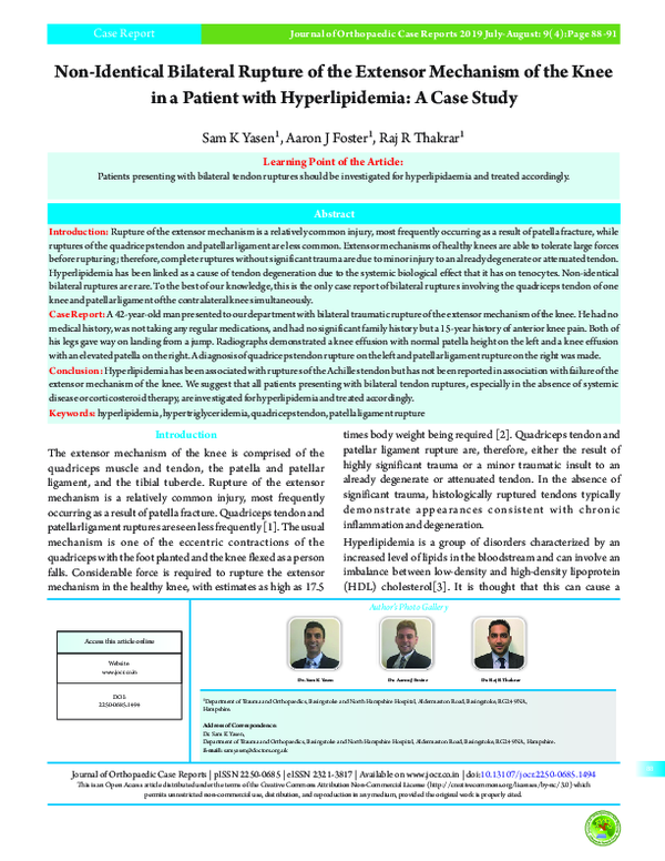 (PDF) Non-Identical Bilateral Rupture of the Extensor Mechanism of the ...