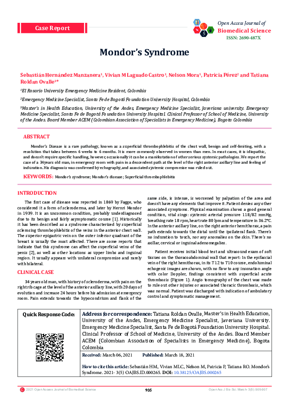 (PDF) Mondor’s Syndrome