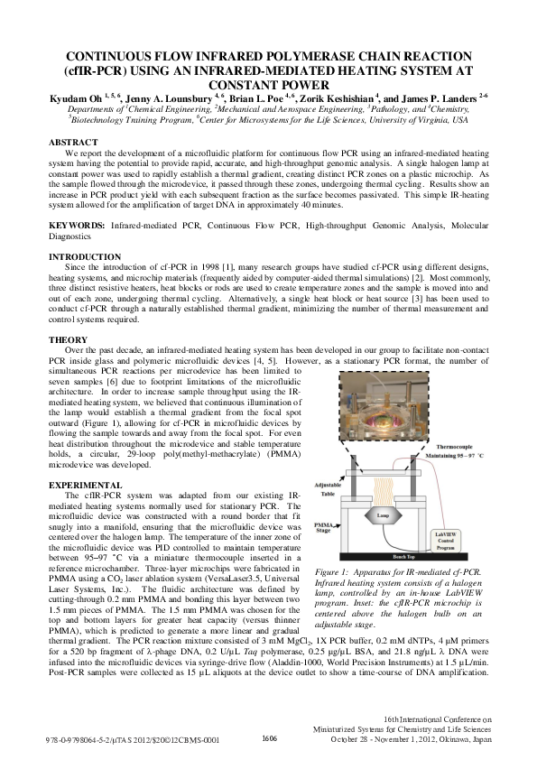(PDF) CONTINUOUS FLOW INFRARED POLYMERASE CHAIN REACTION ( cfIR-PCR ...
