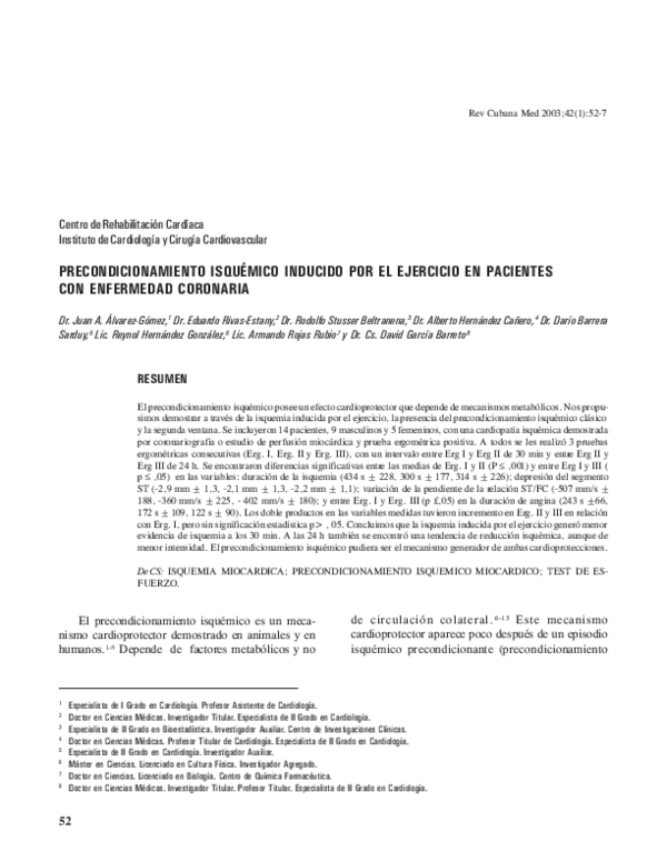 (PDF) Precondicionamiento isquémico inducido por el ejercicio en ...