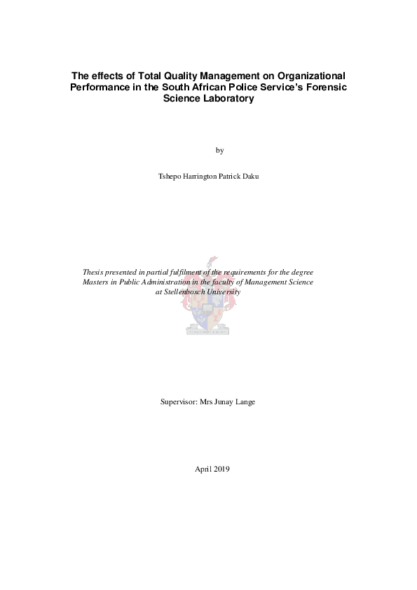 (PDF) The effects of total quality management on organizational ...