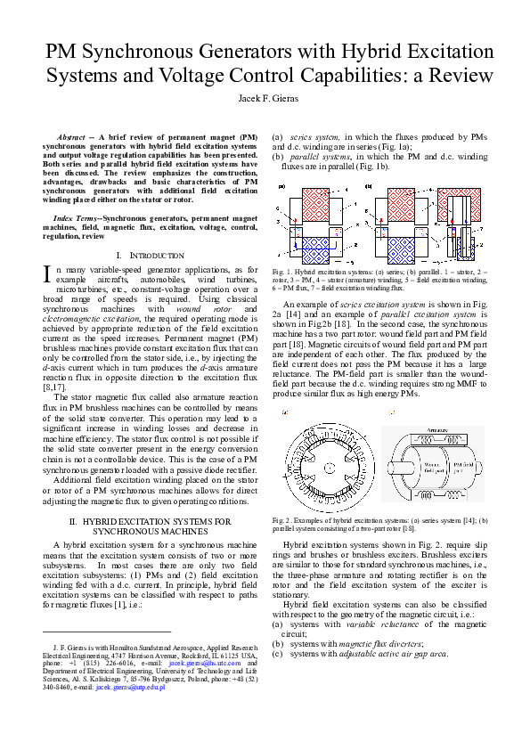 (PDF) PM synchronous generators with hybrid excitation systems and ...