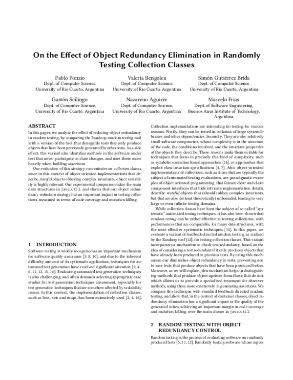 (PDF) On the effect of object redundancy elimination in randomly ...
