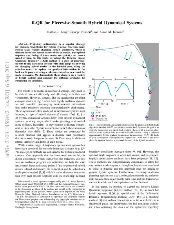 (PDF) iLQR for Piecewise-Smooth Hybrid Dynamical Systems | George Council - Academia.edu