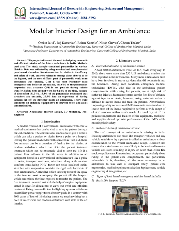 (PDF) Modular Interior Design for An Ambulance