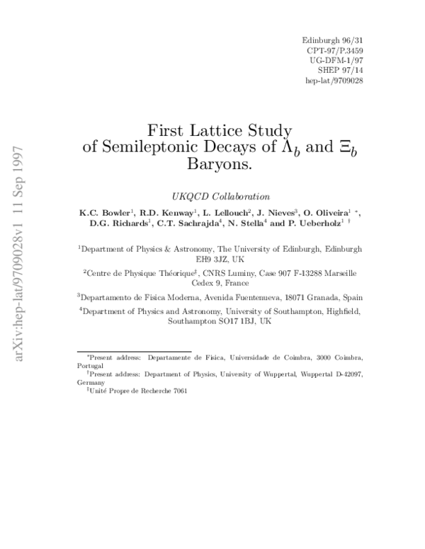 (PDF) First Lattice Study of Semileptonic Decays of Lambda_b and Xi_b Baryons