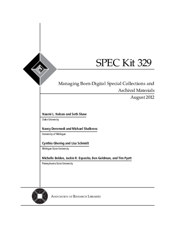 (PDF) Managing Born-Digital Special Collections and Archival Materials ...
