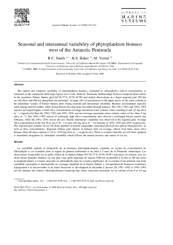 (PDF) Seasonal and interannual variability of phytoplankton biomass ...