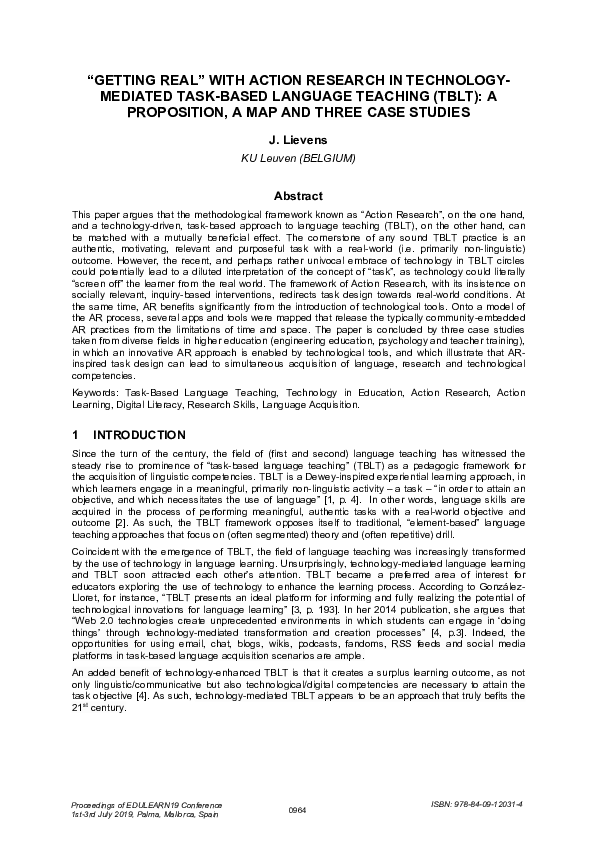 (PDF) “Getting Real” with Action Research in Technology-Mediated Task-Based Language Teaching ...