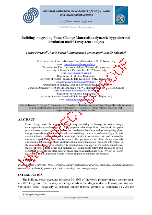 (PDF) Building integrating Phase Change Materials: a dynamic ...
