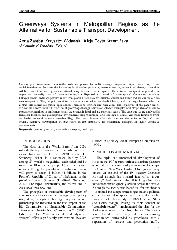 (PDF) Greenways Systems in Metropolitan Regions as the Alternative for ...