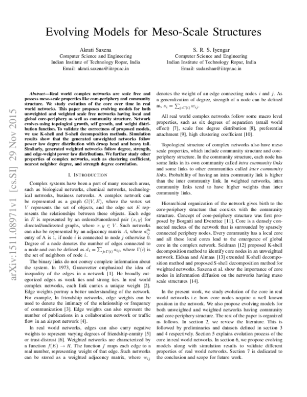 (PDF) Evolving models for meso-scale structures | S. R. S. Iyengar ...
