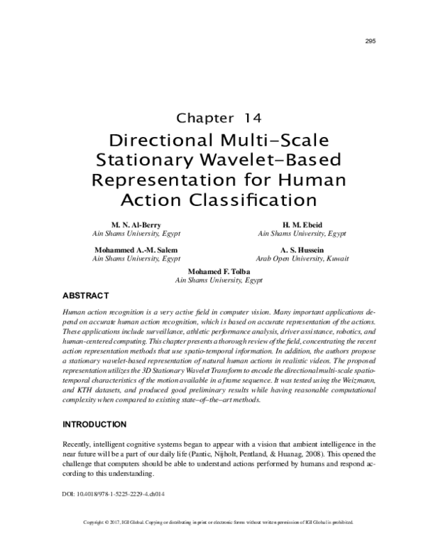 (PDF) Directional Multi-Scale Stationary Wavelet-Based Representation ...