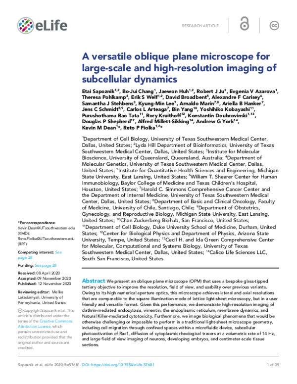 (PDF) A Versatile Oblique Plane Microscope for Large-Scale and High ...