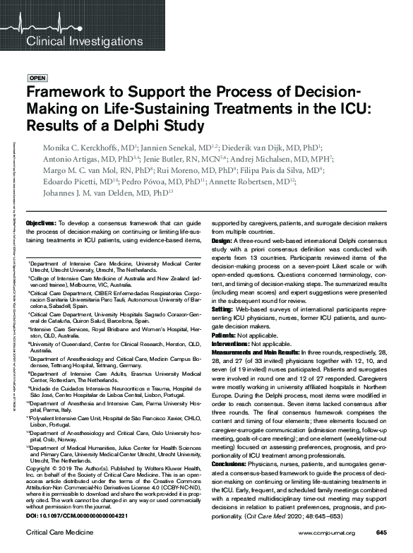 (PDF) Framework to Support the Process of Decision-Making on Life ...