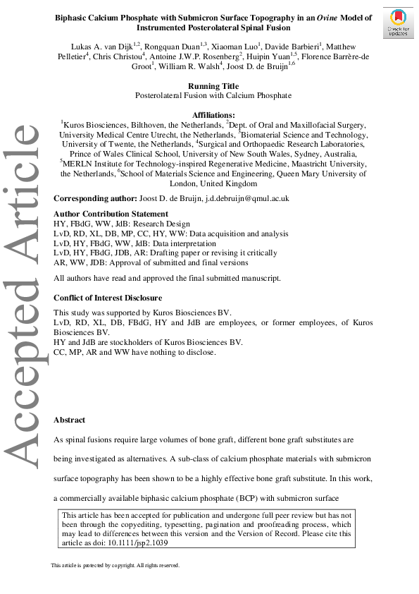 (PDF) Biphasic Calcium Phosphate with Submicron Surface Topography in ...