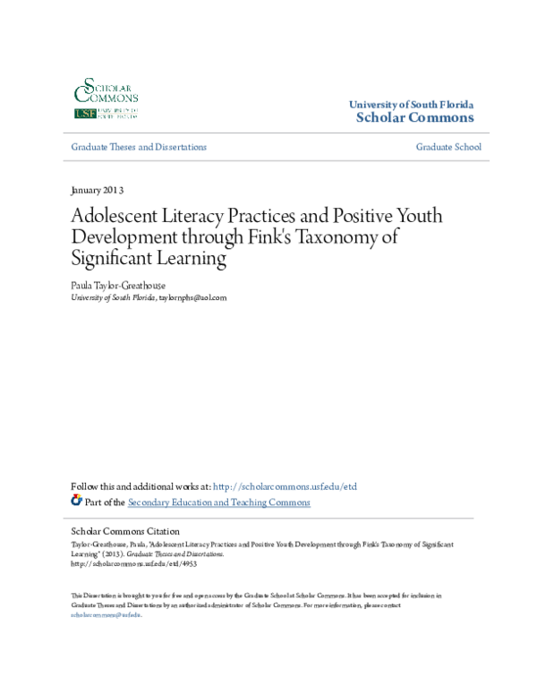(PDF) Adolescent Literacy Practices and Positive Youth Development ...
