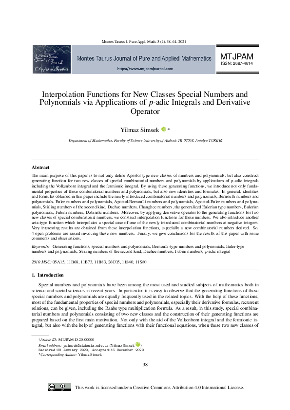 Interpolation Functions for New Classes Special Numbers and Polynomials via Applications of p ...