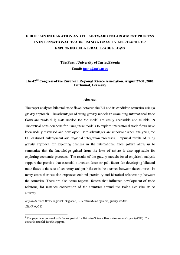 (PDF) European integration and EU eastward enlargement process in ...