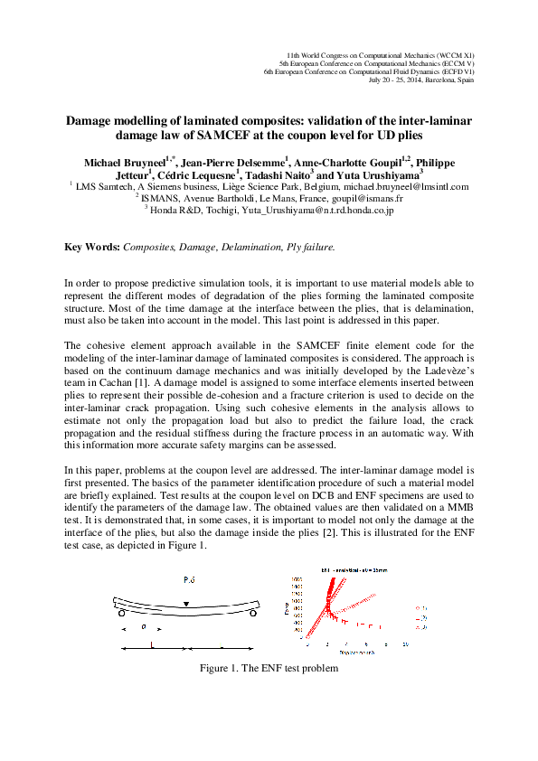 (PDF) Damage modeling of laminated composites: validation of the inter ...