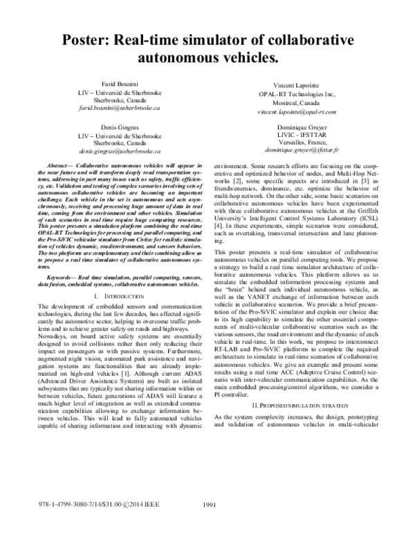 (PDF) Poster: Real-time simulator of collaborative autonomous vehicles