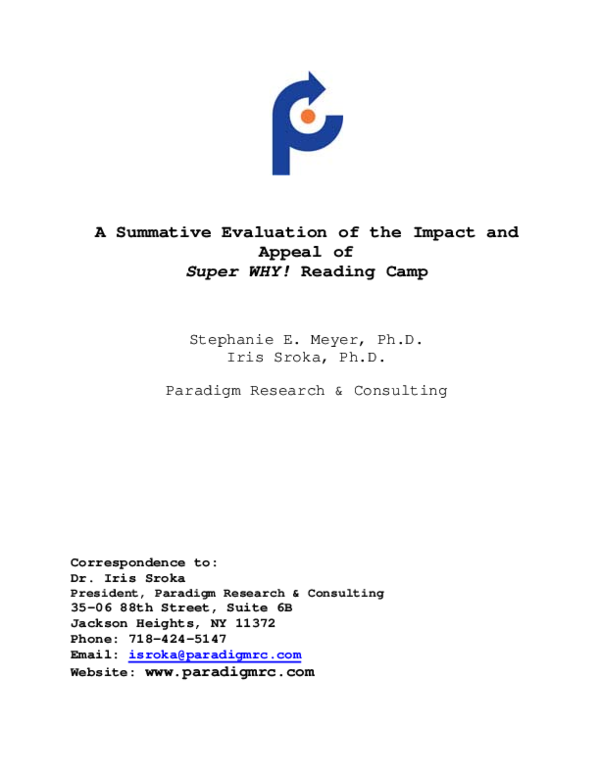 (PDF) A Summative Evaluation of the Impact and Appeal of Super WHY ...