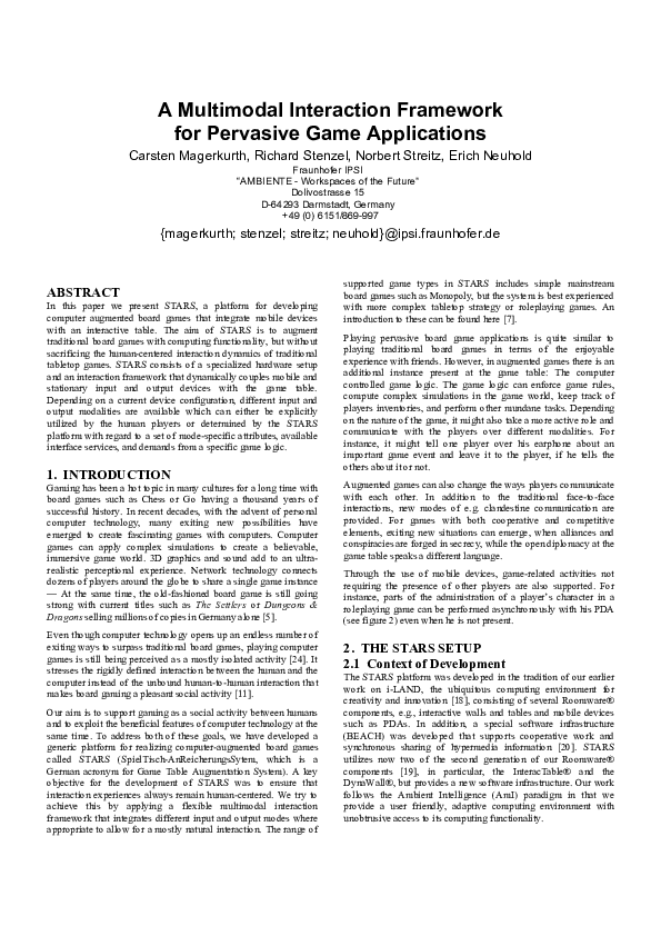 (PDF) A multimodal interaction framework for pervasive game applications