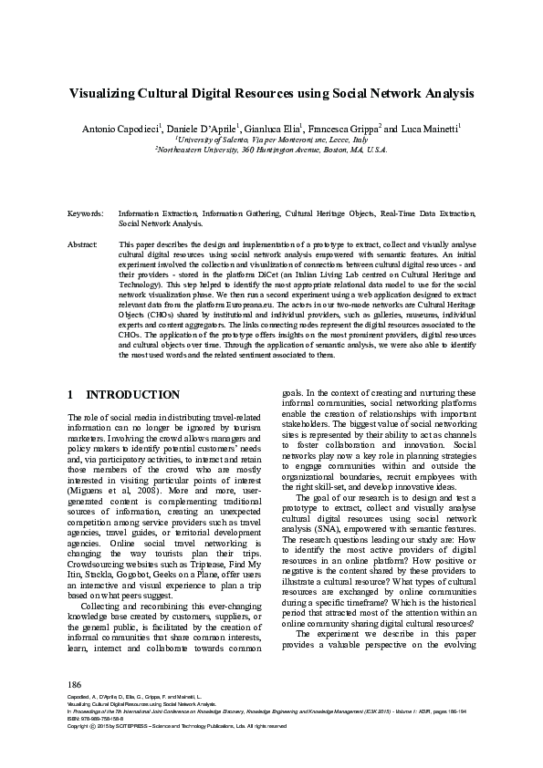 (PDF) Visualizing Cultural Digital Resources using Social Network Analysis