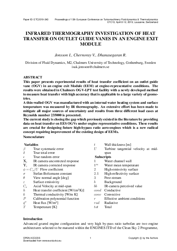 (PDF) Infrared thermography investigation of heat transfer on outlet ...