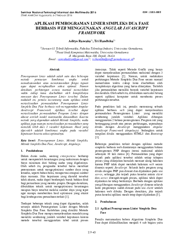 (PDF) Aplikasi Pemrograman Linier Simpleks Dua Fase Berbasis Web ...