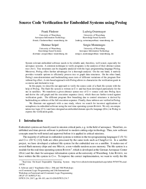 Pdf Source Code Verification For Embedded Systems Using Prolog