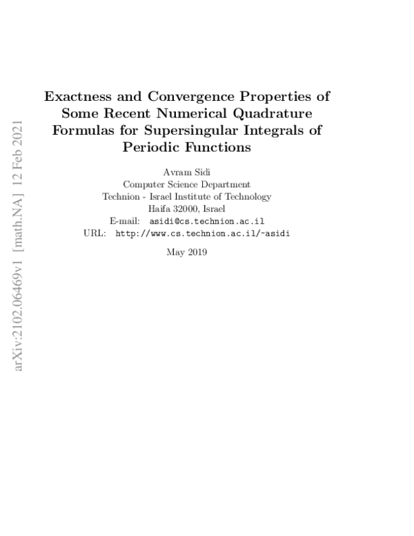 (PDF) Exactness and convergence properties of some recent numerical ...