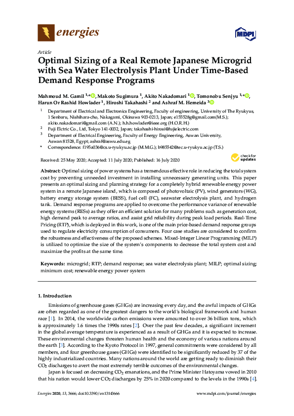 (PDF) Optimal Sizing of a Real Remote Japanese Microgrid with Sea Water Electrolysis Plant Under ...