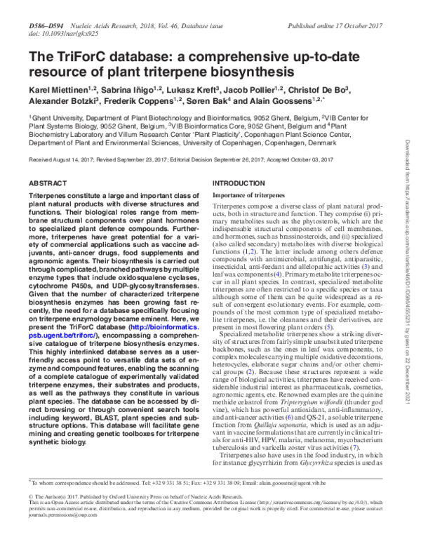 (PDF) The TriForC database: a comprehensive up-to-date resource of ...